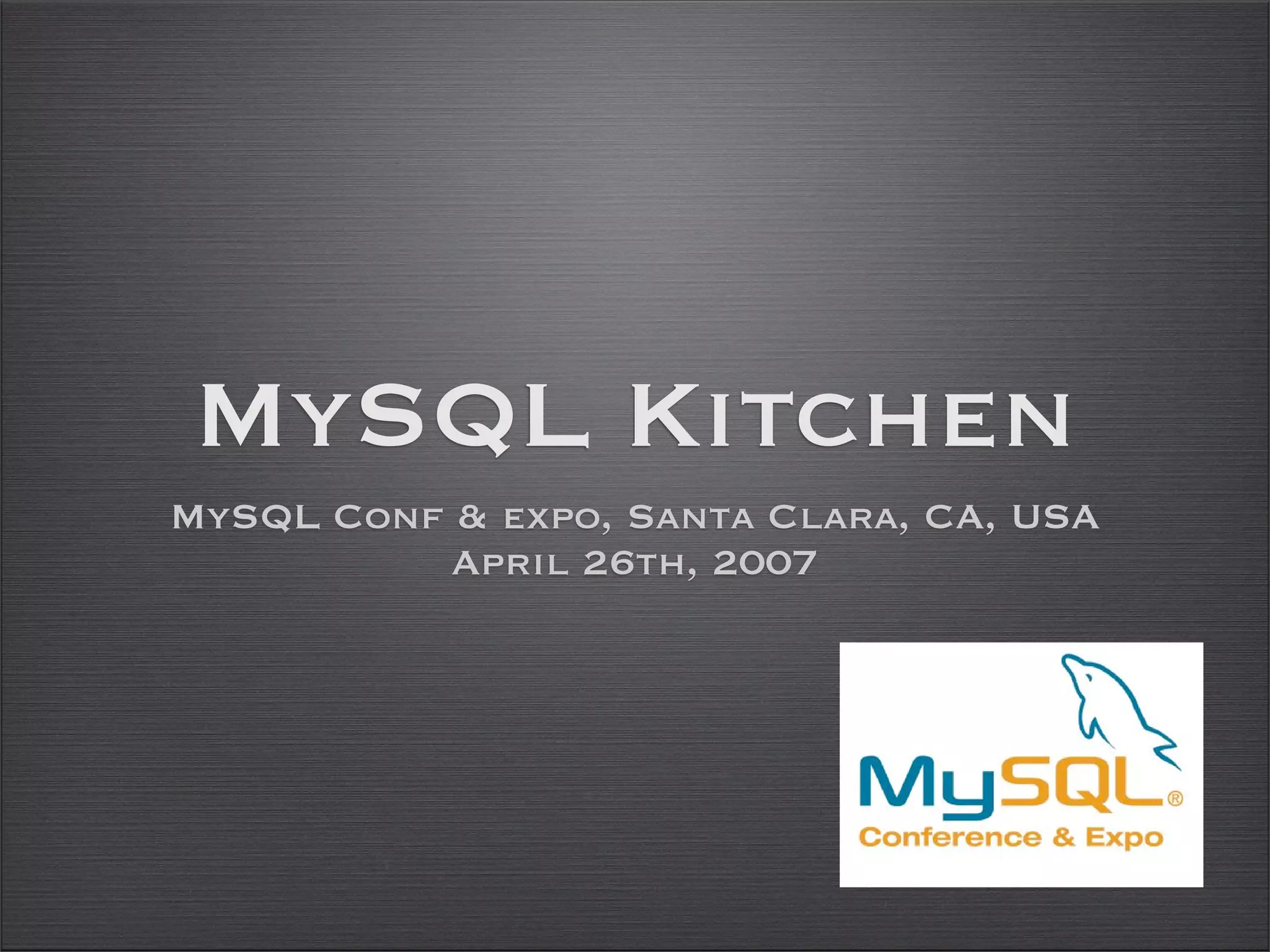 MySQL Kitchen : spice up your everyday SQL queries | PPT