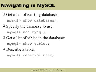 MySQL lecture | PPT
