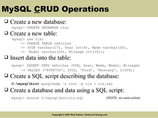 MySQL lecture | PPT