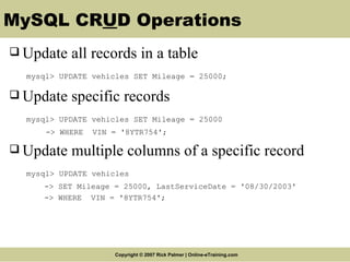 MySQL lecture | PPT