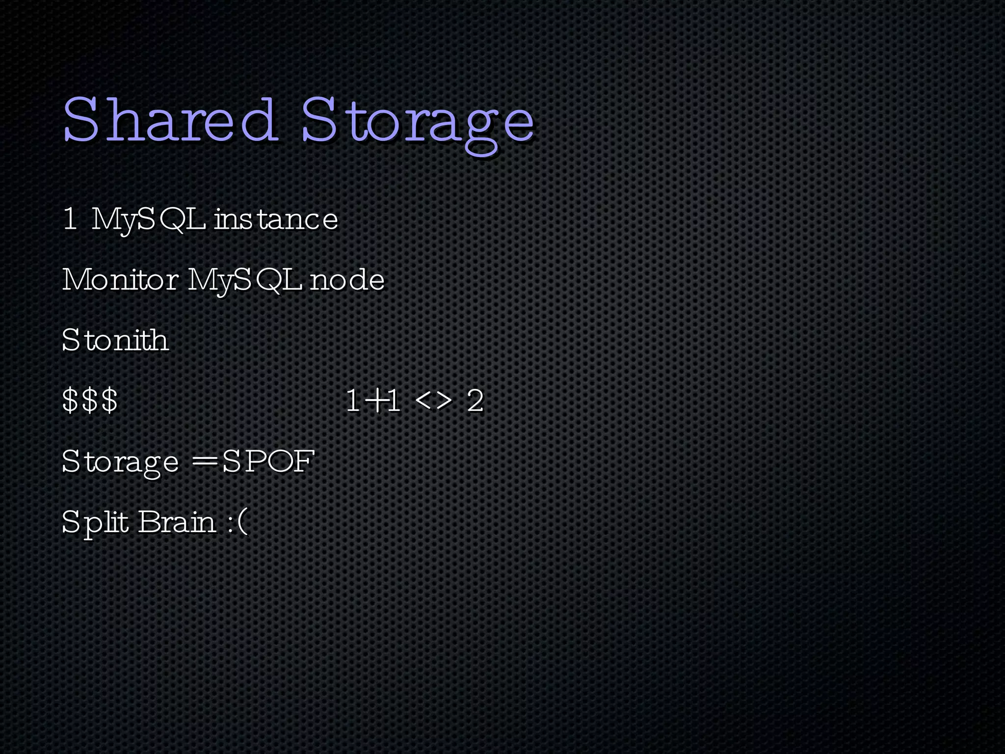 MySQL HA with PaceMaker | ODP