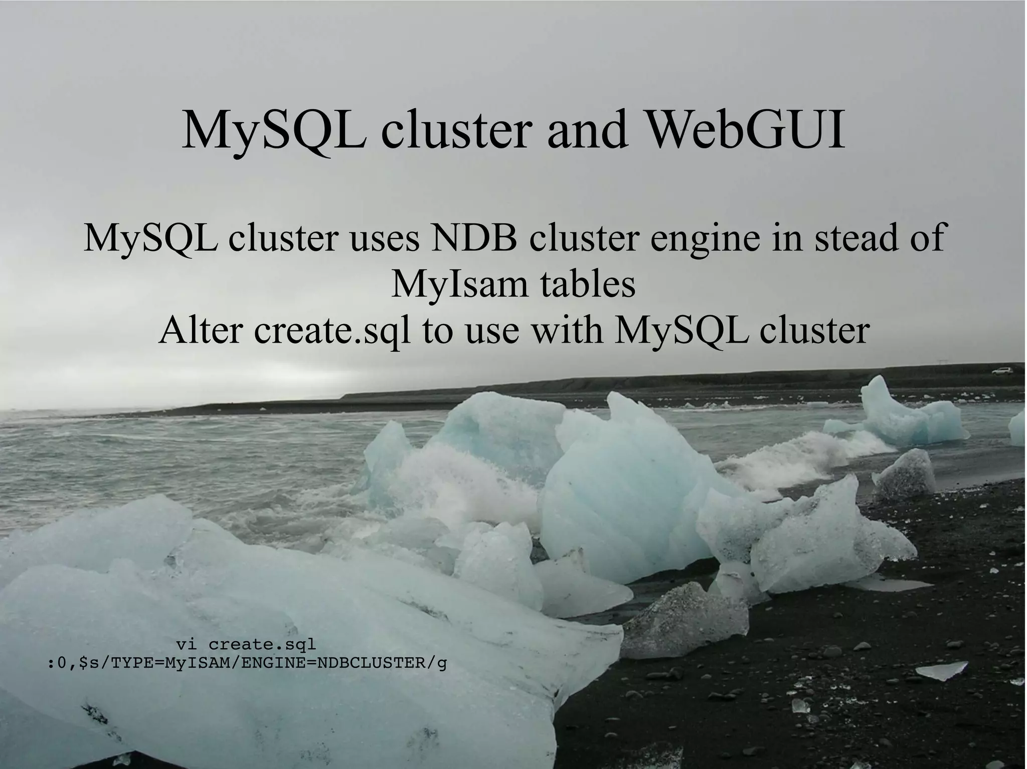 MySQL replication & cluster | PPT