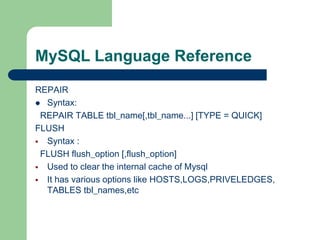 Mysql Introduction | PPT