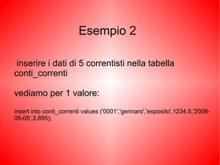 primi comandi SQL con Mysql | PPT
