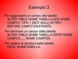 primi comandi SQL con Mysql | PPT