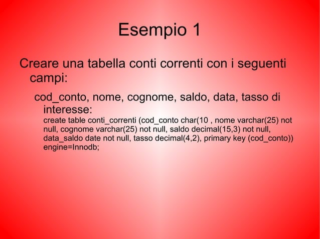 Primi Comandi Sql Con Mysql Ppt