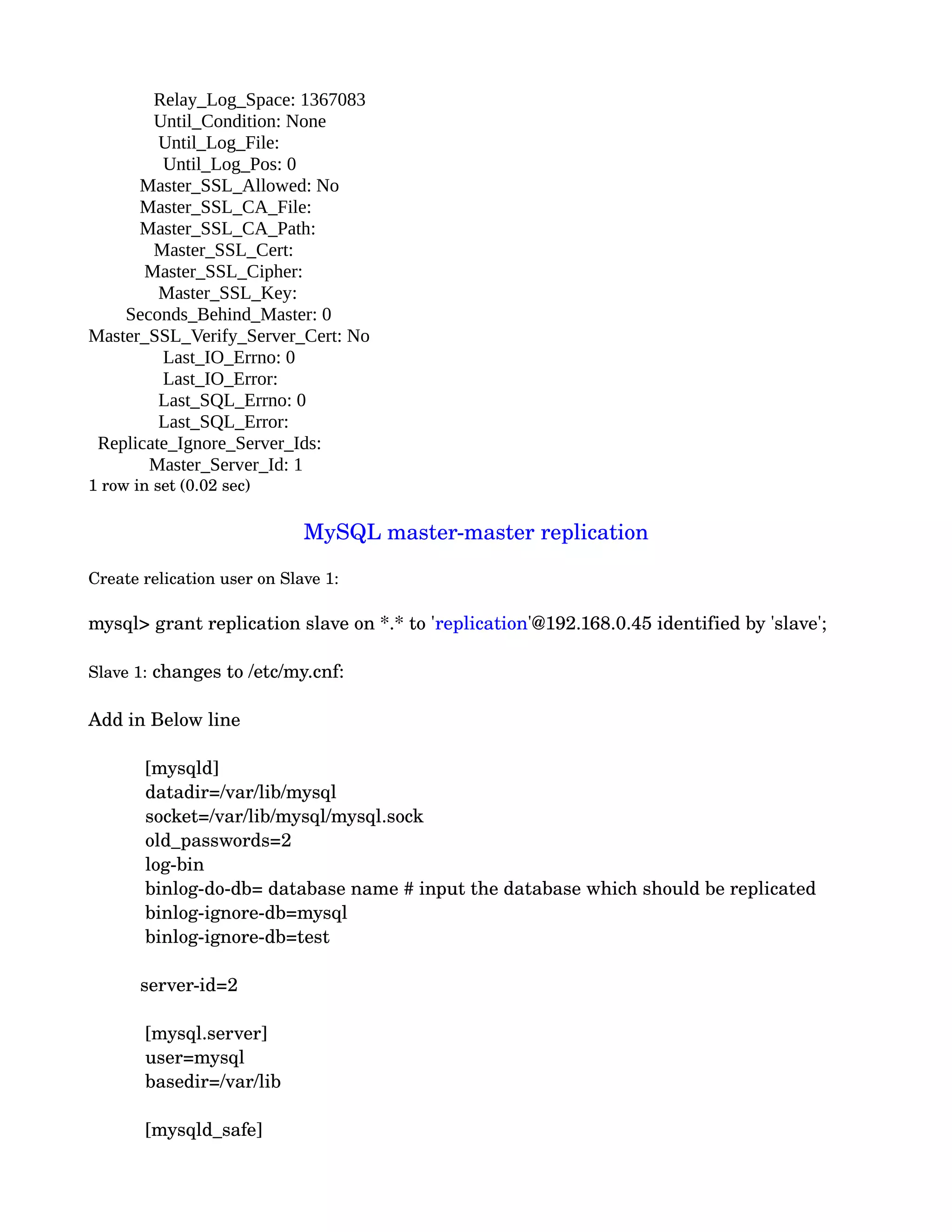 My Sql 56 Master Slave And Master Master Replicationstep By Step