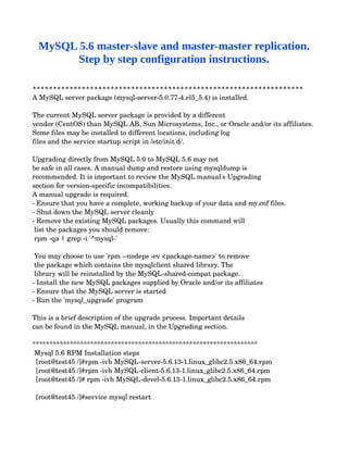 My sql 5.6 master slave and master-master replication.step by step ...