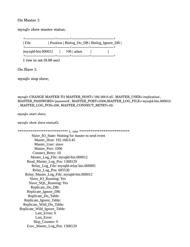 My Sql 56 Master Slave And Master Master Replicationstep By Step