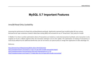 MySQL 5.7 milestone | PDF