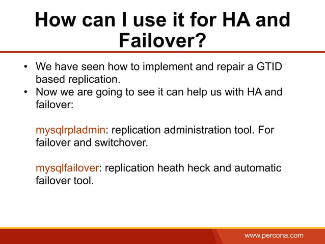 MySQL 5.6 GTID in a nutshell | PPT