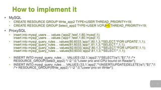 Mysql8 advance tuning with resource group | PPT