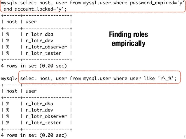 A quick tour of Mysql 8 roles