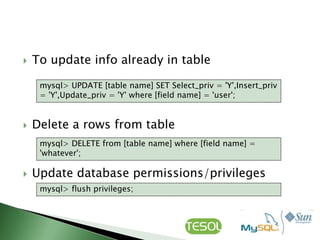 My sql administration | PPT