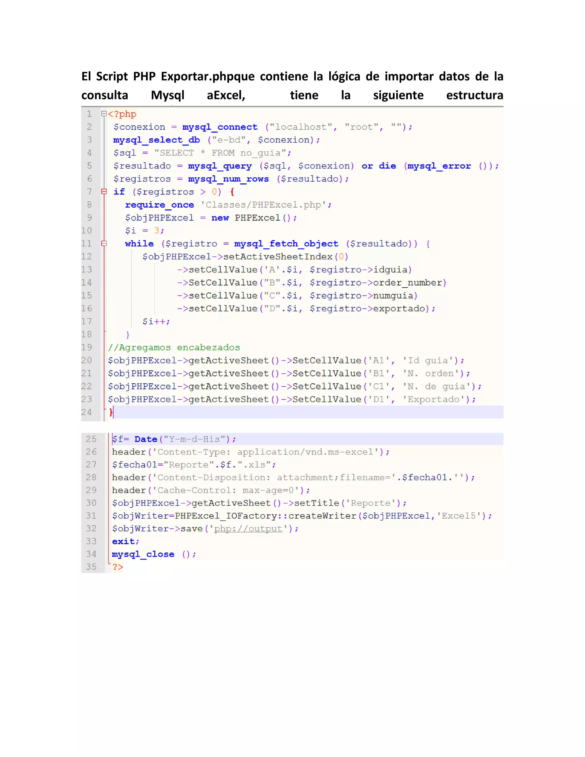 Mysql A Excel Con Php Excel Pdf