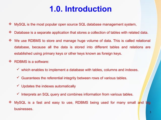 MySQL and its basic commands | PPT | Databases | Computer Software and Applications