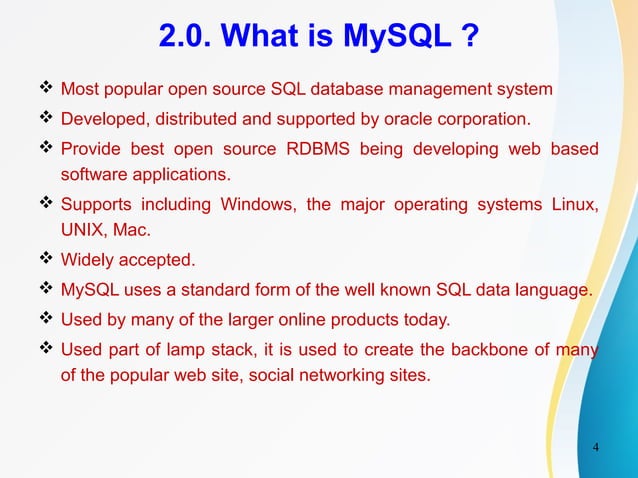 MySQL and its basic commands