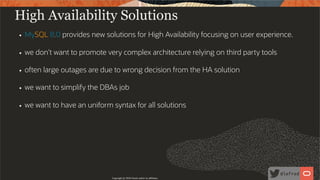 MySQL 8.0 : High Availability Solution for Everybody | PDF