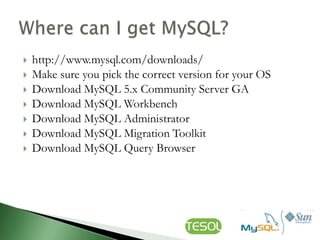 Mysql an introduction | PPTX | Databases | Computer Software and ...