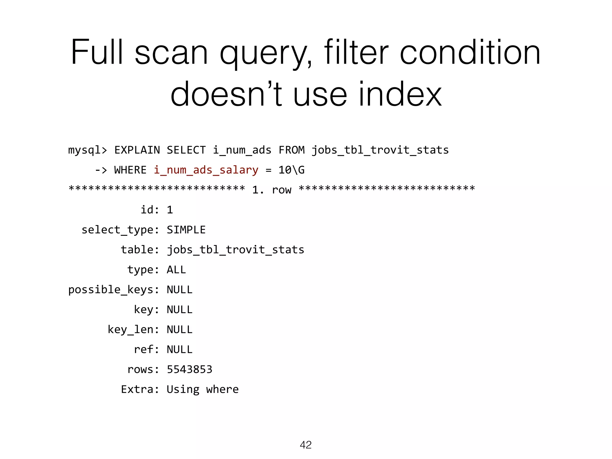 MySQL best practices at Trovit | PPT
