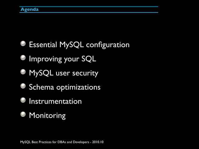 MySQL Best Practices - OTN LAD Tour | PPT