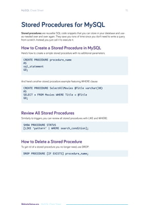 Sql Cheat Sheet | Pdf
