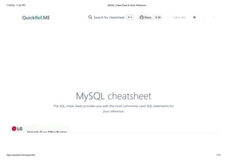 MySQL Cheat Sheet & Quick Referenece.pdf