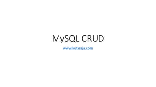 MySQL CRUD FORMAT QUERY | PPT