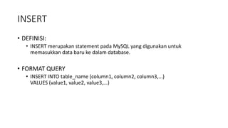 MySQL CRUD FORMAT QUERY | PPT