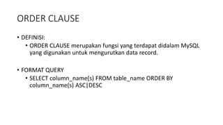 MySQL CRUD FORMAT QUERY | PPT