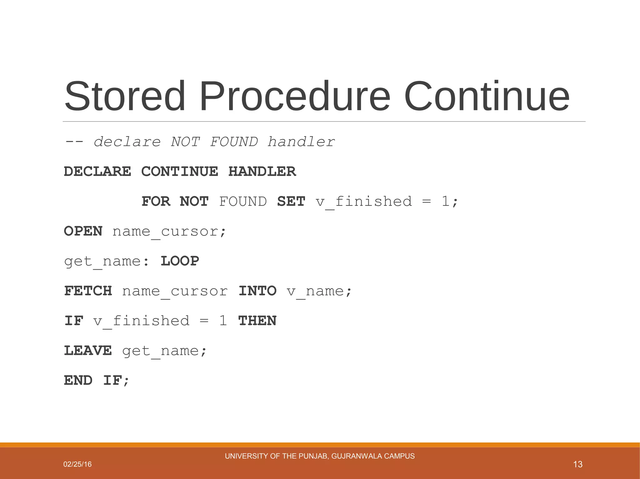 My sql cursors | PPT | Databases | Computer Software and Applications