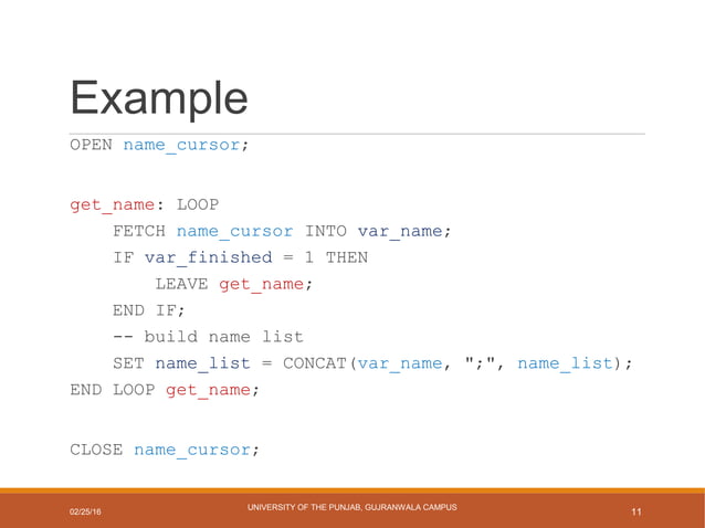 My sql cursors | PPT | Databases | Computer Software and Applications