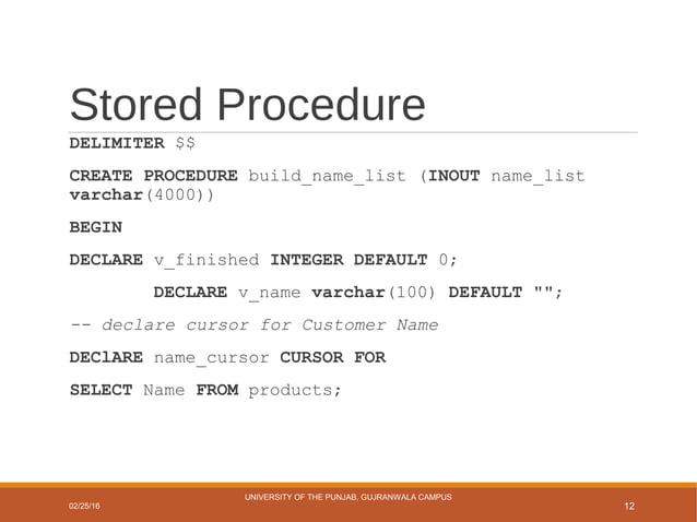 My sql cursors | PPT | Databases | Computer Software and Applications