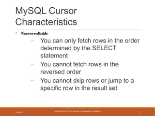 My sql cursors | PPT | Databases | Computer Software and Applications
