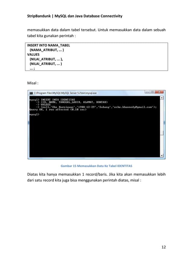 My Sql Dan Java Database Connectivity Pdf