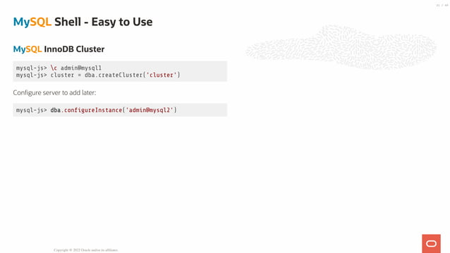 MySQL Database Architectures - 2022-08 | PPT