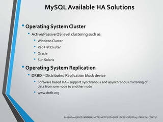 Disaster Recovery Site Implementation with MySQL | PPT