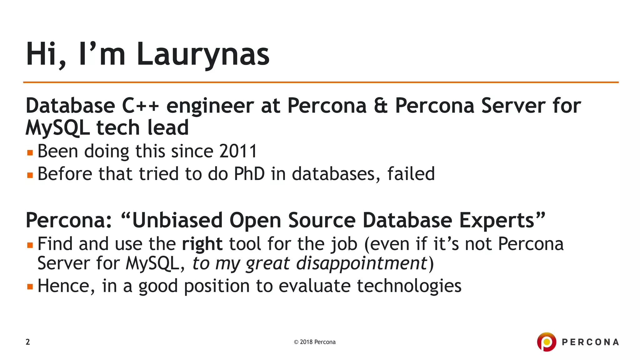 MySQL Ecosystem in 2018 | PPT