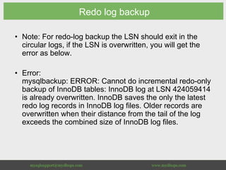 MySQL Enterprise Backup (MEB) | PDF
