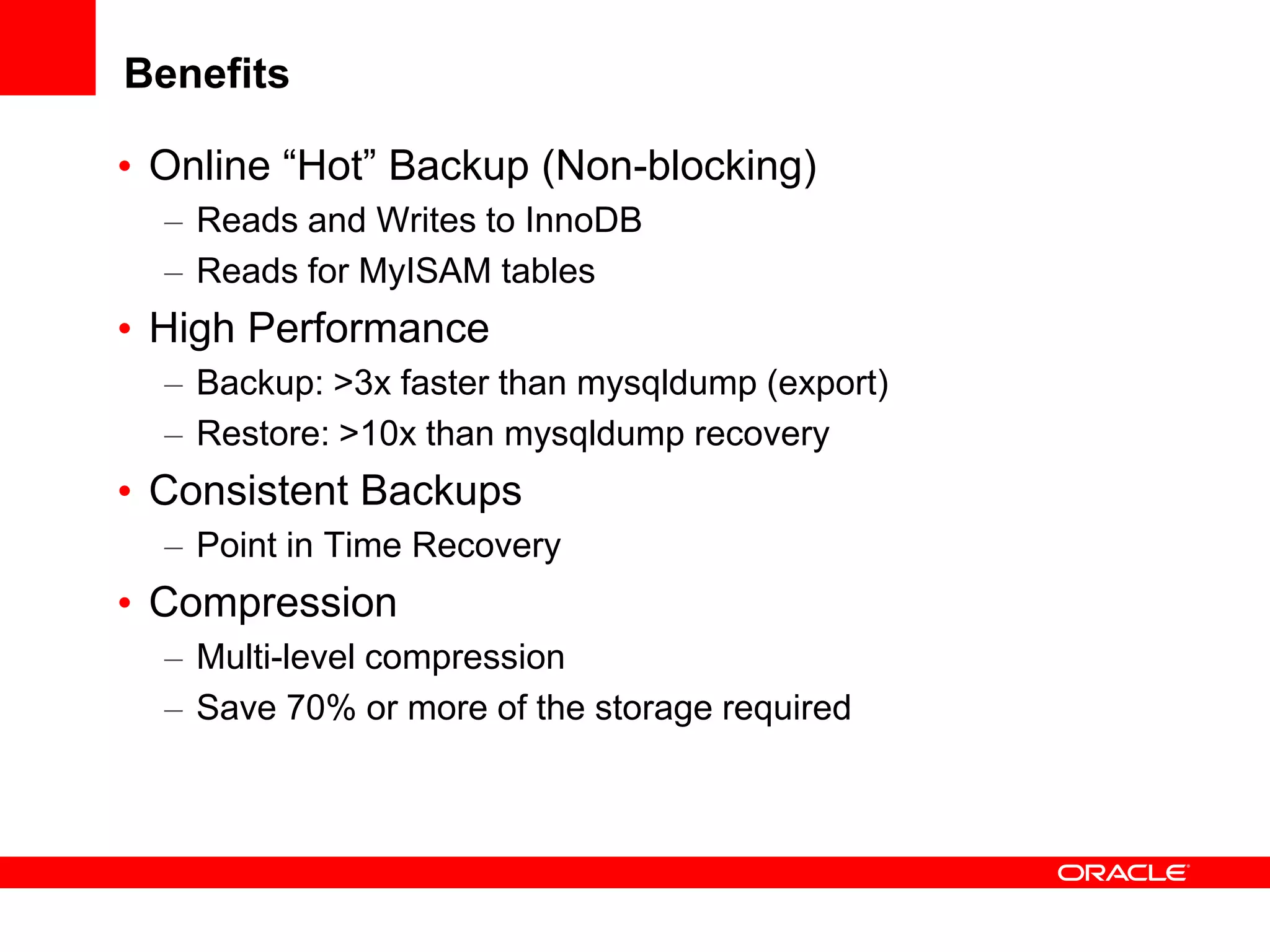 MySQL Enterprise Backup | PPT