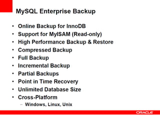 MySQL enterprise edition backup | PPT
