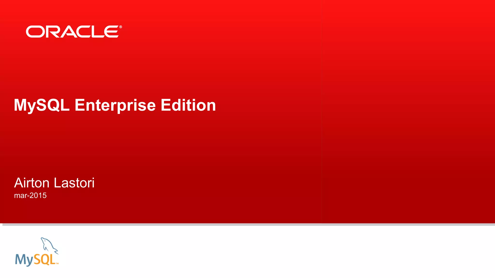 MySQL Enterprise Edition Portfolio | PPT