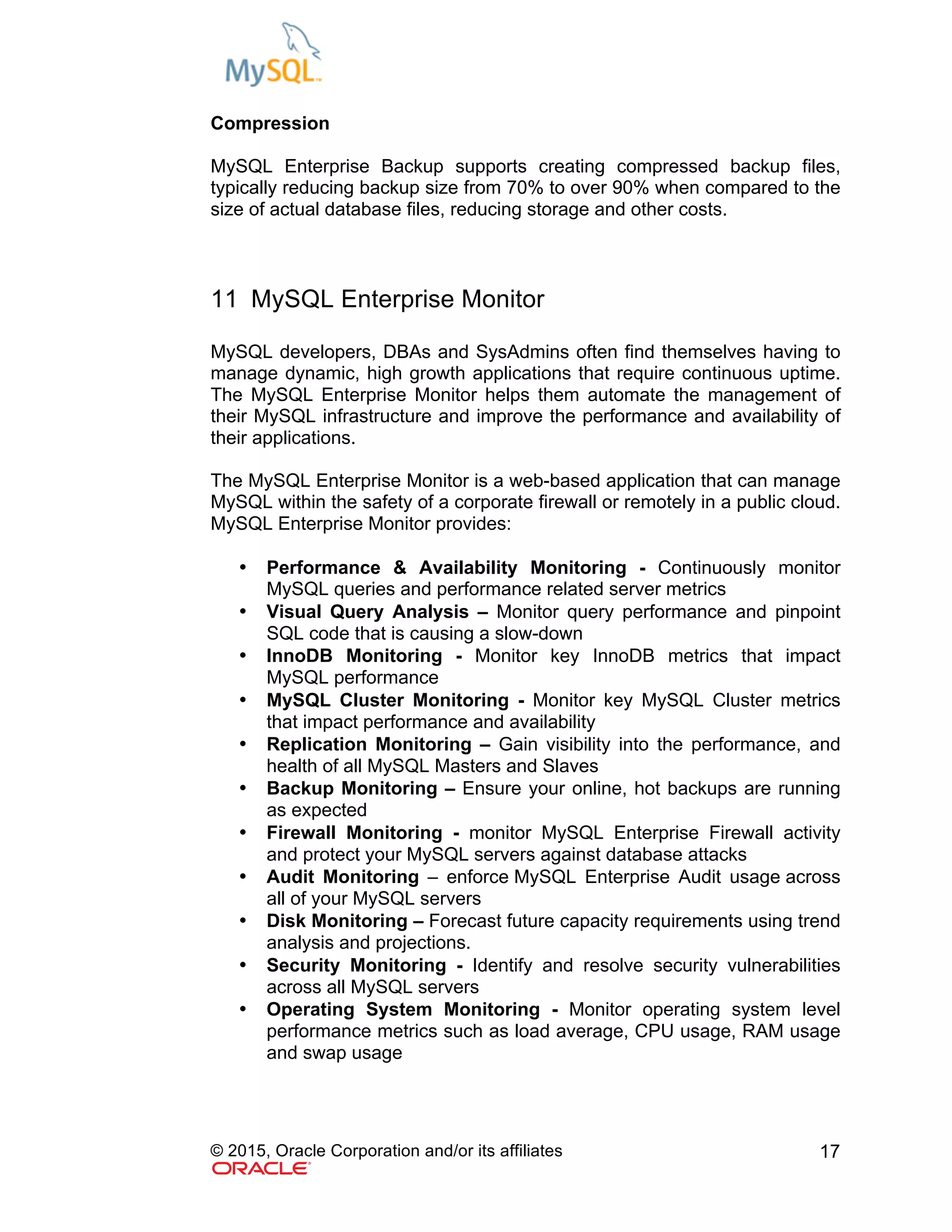 My sql enterprise_edition_wp_v38 | PDF | Databases | Computer Software and Applications