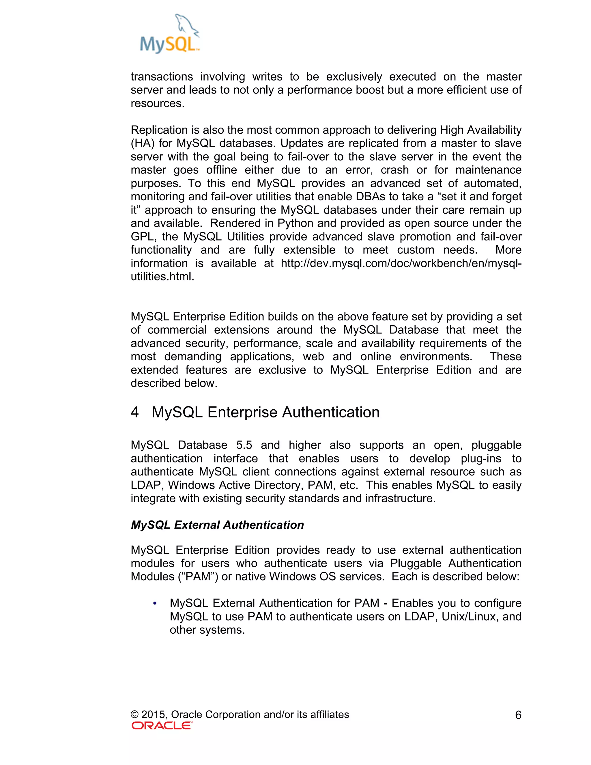 My sql enterprise_edition_wp_v38 | PDF | Databases | Computer Software and Applications