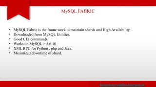 Scaling MySQL using Fabric | PPT