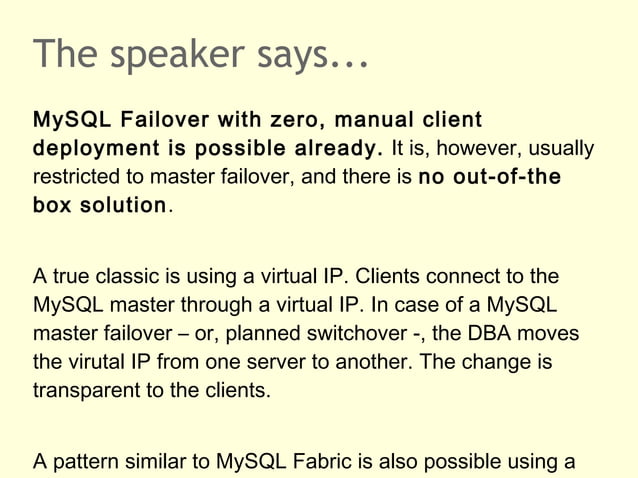 MySQL 5.7 Fabric: Introduction to High Availability and Sharding | ODP