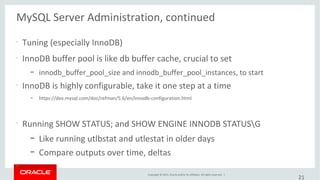 MySQL for Oracle DBAs | PPT