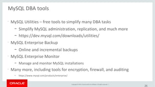 MySQL for Oracle DBAs | PPT