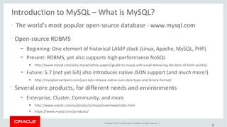 MySQL for Oracle DBAs | PPT