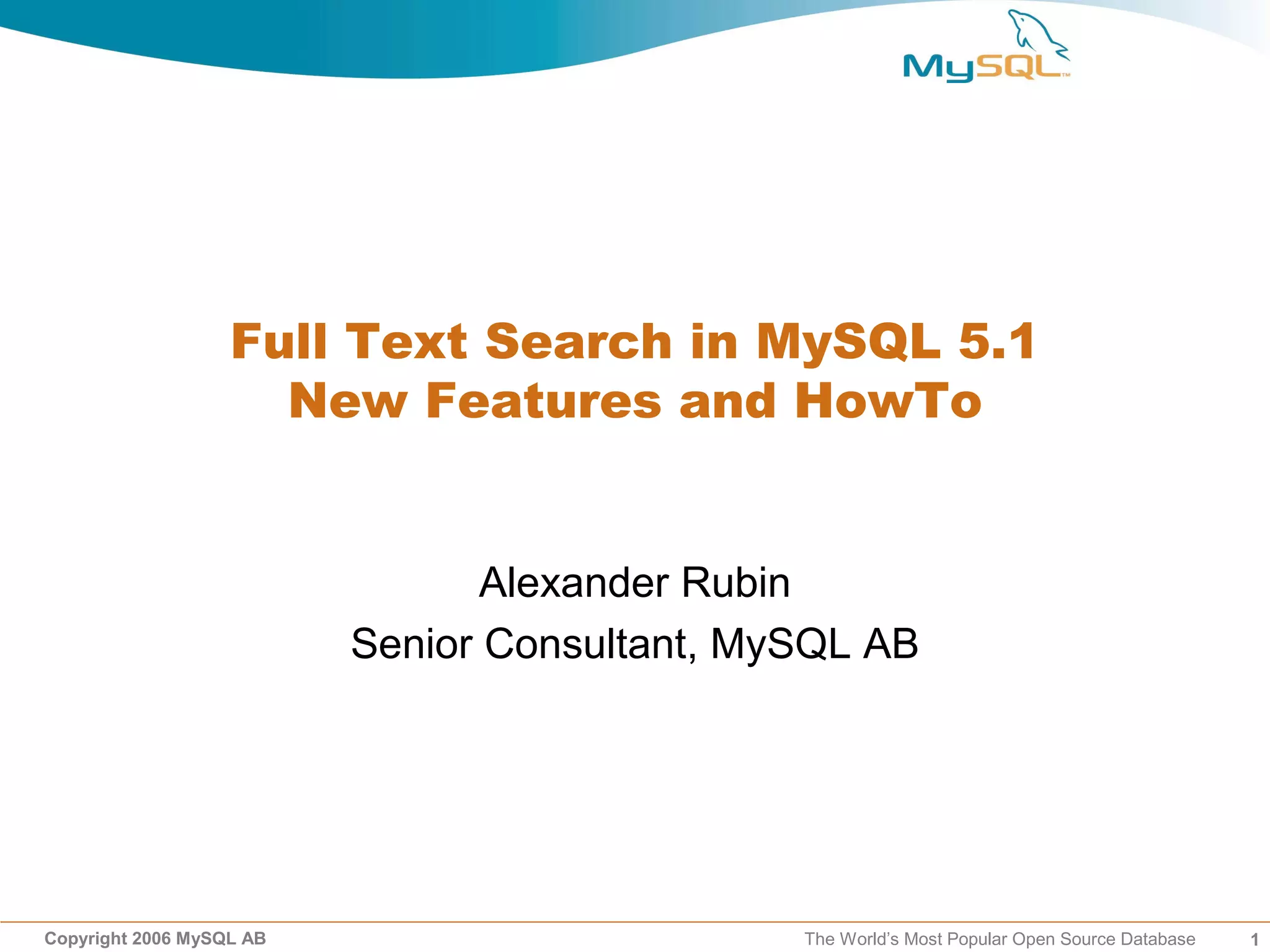 Mysql Fulltext Search 1 | PPT